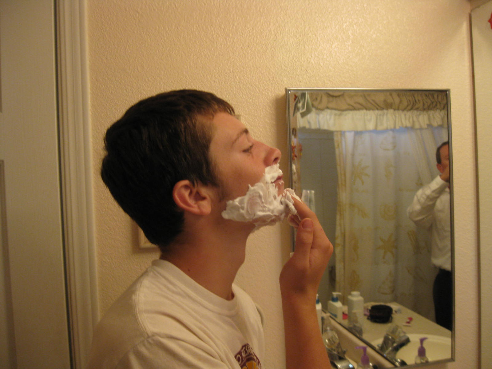 THE HAWKS NEST: Aaron's first shave
